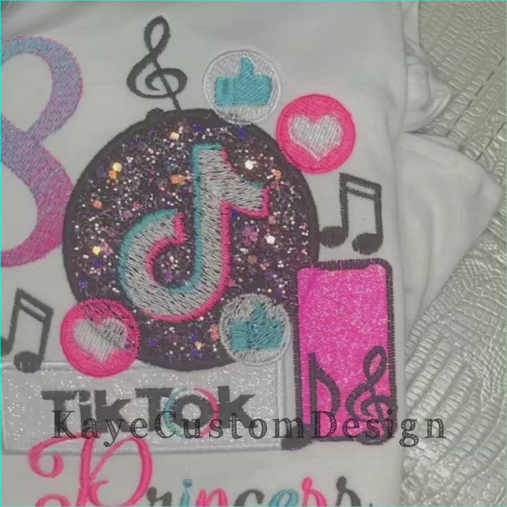 Tik tok Birthday Shirt Only Embroidery Dallas NY – Kaye Custom Design